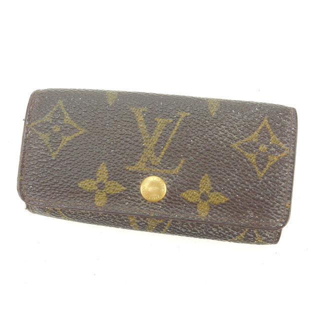【BIGお買い物ラリー★30%OFFセール中】ルイ・ヴィトン LOUIS VUITTON キーケースモノグラム ミュルティクレ4 ブラウン レディース 中古