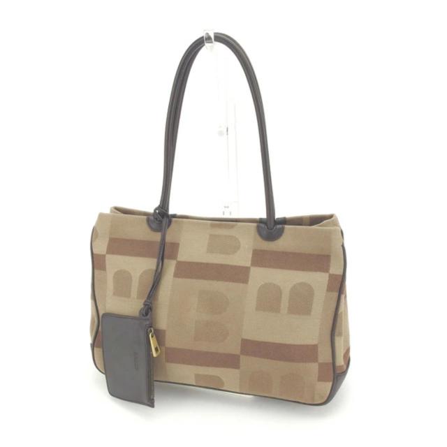 【X'masセール★30%OFF】バリー BALLY ショルダーバッグBモチーフ ベージュ×ブラウン レディース 中古
