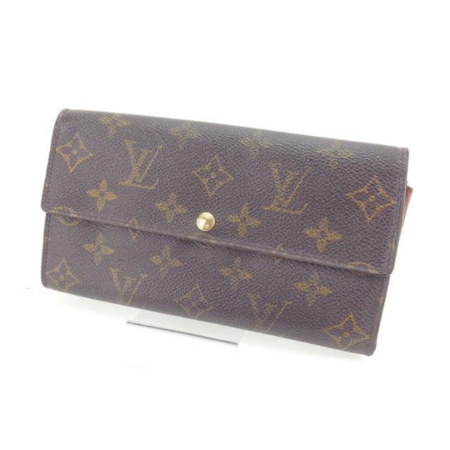 【BIGお買い物ラリー★30%OFFセール中】ルイ・ヴィトン LOUIS VUITTON 長財布モノグラム ポシェットポルトモネクレディ ブラウン レディース 中古