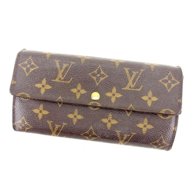 【BIGお買い物ラリー★30%OFFセール中】ルイ・ヴィトン LOUIS VUITTON 長財布モノグラム ポシェットポルトモネクレディ ブラウン レディース 中古
