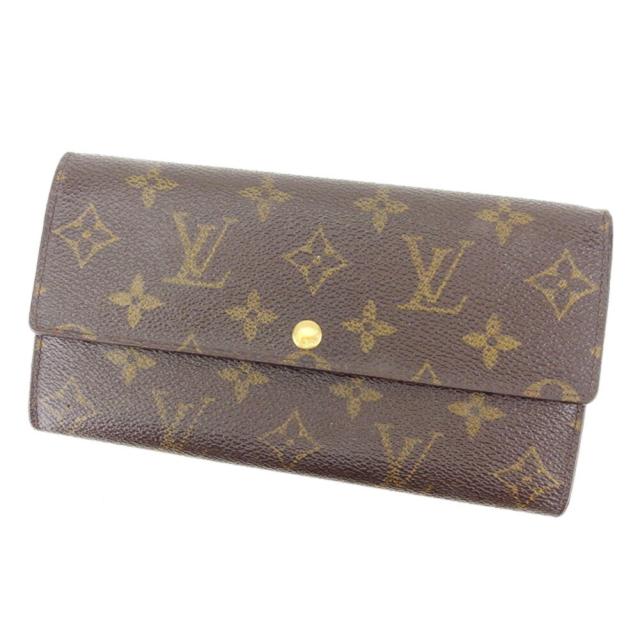 【BIGお買い物ラリー★30%OFFセール中】ルイ・ヴィトン LOUIS VUITTON 長財布モノグラム ポシェットポルトモネクレディ ブラウン レディース 中古