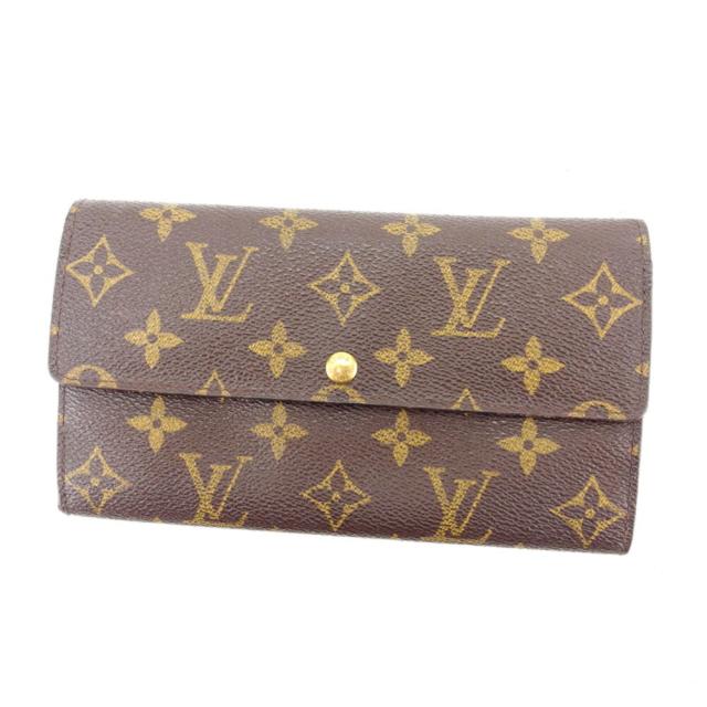【X'masセール★30%OFF】ルイ・ヴィトン LOUIS VUITTON 長財布モノグラム ポシェットポルトモネクレディ ブラウン レディース 中古