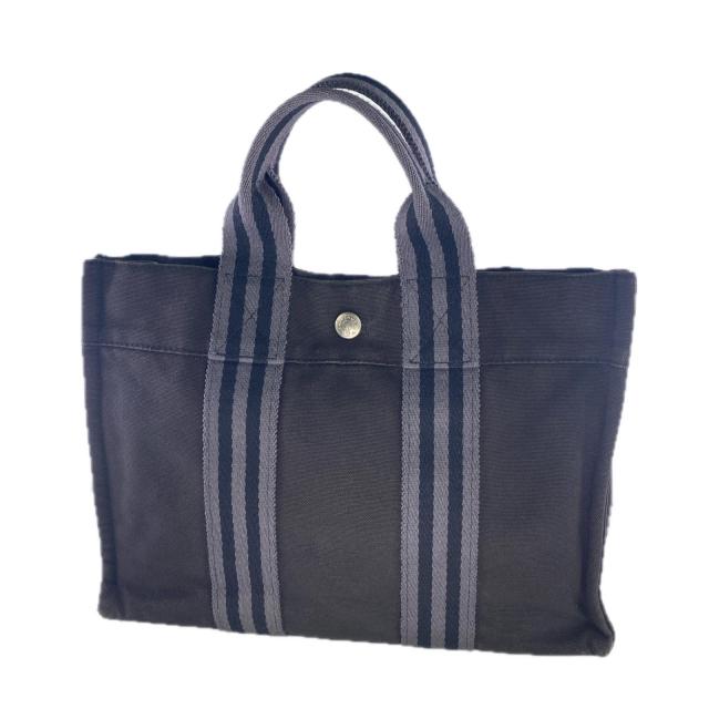 【X'masセール★30%OFF】エルメス HERMES トートバッグフールトゥ フールトゥトートＰＭ ブラック×グレー レディース 中古