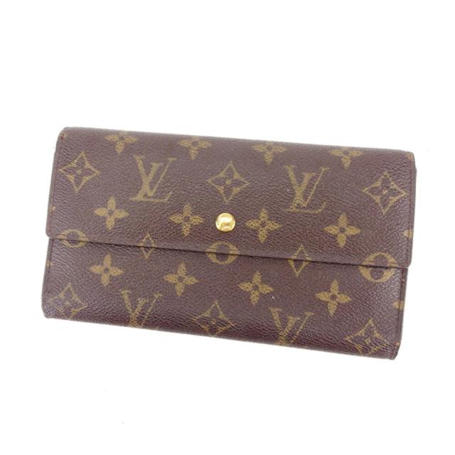 【BIGお買い物ラリー★30%OFFセール中】ルイ・ヴィトン LOUIS VUITTON 長財布モノグラム ポルトトレゾールインターナショナル ブラウン レディース 中古