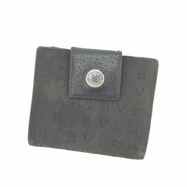 【BIGお買い物ラリー★30%OFFセール中】ブルガリ BVLGARI 二つ折り財布 ブラック レディース 中古