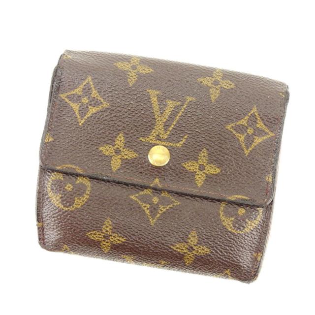 【BIGお買い物ラリー★30%OFFセール中】ルイ・ヴィトン LOUIS VUITTON 二つ折り財布モノグラム ポルトモネビエカルトクレディ ブラウン レディース 中古