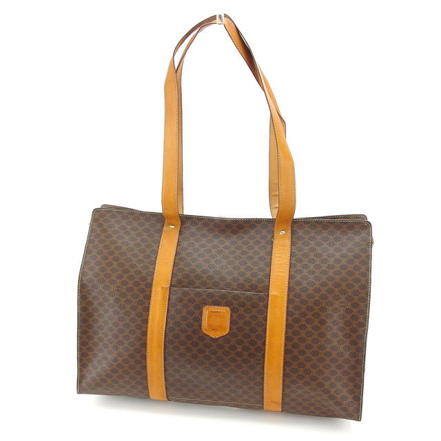 【X'masセール★30%OFF】セリーヌ CELINE トートバッグマカダム ブラウン レディース 中古