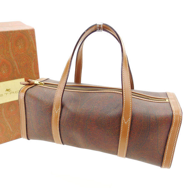 【BIGお買い物ラリー★30%OFFセール中】エトロ ETRO ハンドバッグペイズリー ブラウン レディース 中古