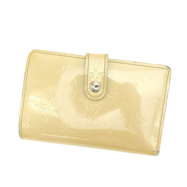 【BIGお買い物ラリー★30%OFFセール中】ルイ・ヴィトン LOUIS VUITTON 二つ折り財布ヴェルニ ポルトモネビエヴィエノワ ベージュ レディース 中古