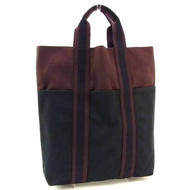 【X'masセール★30%OFF】エルメス HERMES トートバッグフールトゥ カバス ダークパープル×ブラック レディース 中古