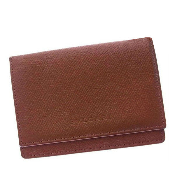 【BIGお買い物ラリー★30%OFFセール中】ブルガリ BVLGARI カードケースロゴ ライトブラウン レディース 中古