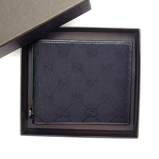 【X'masセール★30%OFF】グッチ GUCCI 札入れGG柄 ブラック レディース 中古