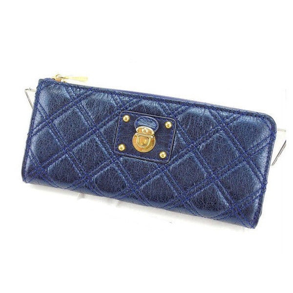 【BIGお買い物ラリー★30%OFFセール中】マークジェイコブス MARC JACOBS 長財布キルト ブルー レディース 中古