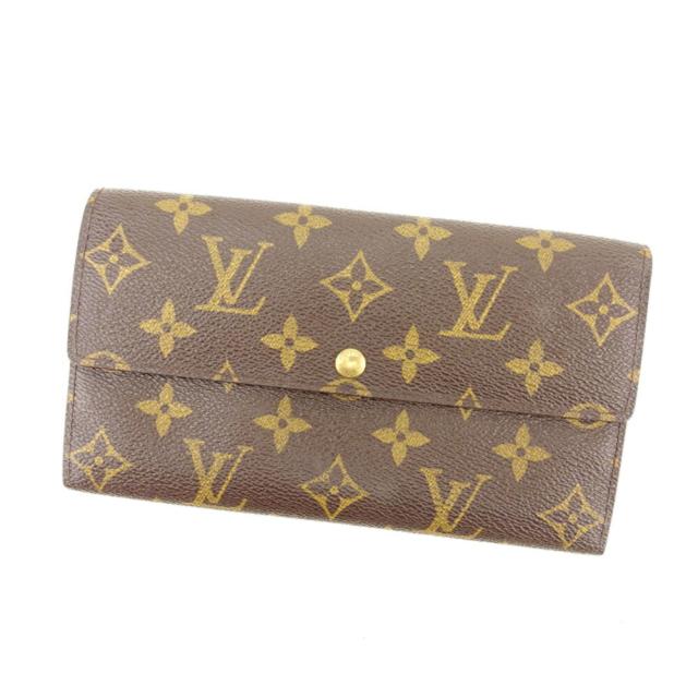 【BIGお買い物ラリー★30%OFFセール中】ルイ・ヴィトン LOUIS VUITTON 長財布モノグラム ポシェットポルトモネクレディ ブラウン レディース 中古