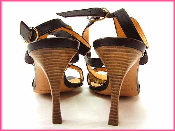 セルジオロッシ Sergio Rossi サンダルフリンジ＆スタッズ付き ♯36