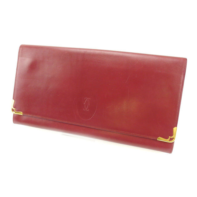【BIGお買い物ラリー★30%OFFセール中】カルティエ CARTIER クラッチバッグマストライン ボルドー レディース 中古