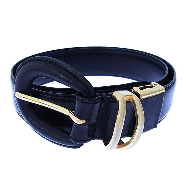 【BIGお買い物ラリー★30%OFFセール中】ランセル LANCEL ベルト ブラック×ゴールド レディース 中古