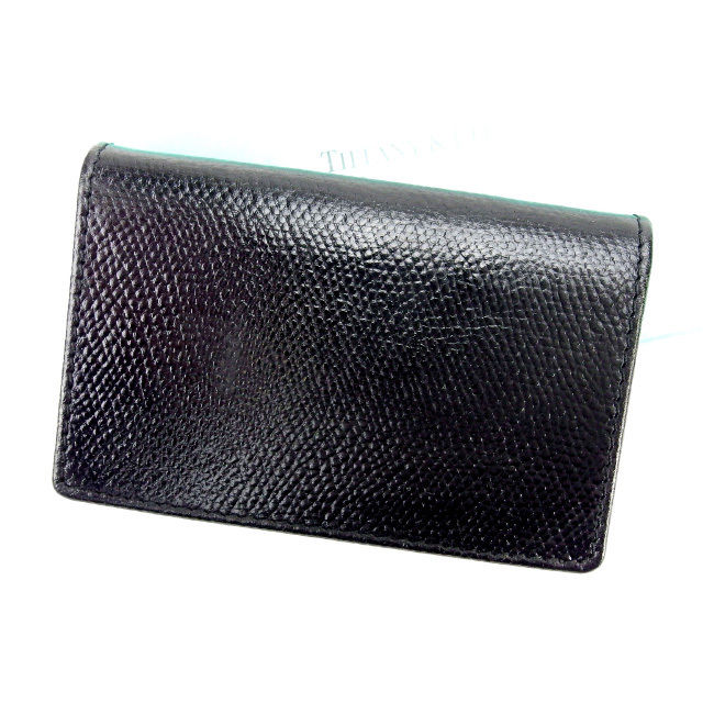 【BIGお買い物ラリー★30%OFFセール中】ティファニー TIFFANY&Co. カードケース ブラック レディース 中古