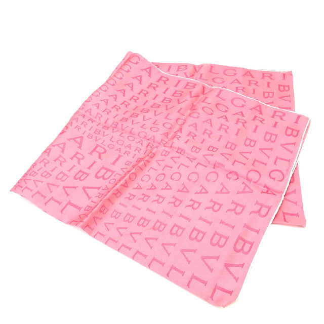 【BIGお買い物ラリー★30%OFFセール中】ブルガリ BVLGARI スカーフロゴマニア ピンク レディース 中古