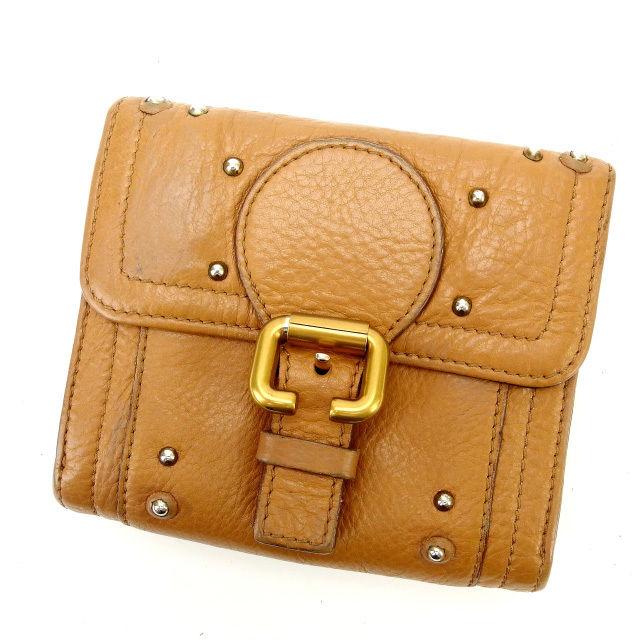 【BIGお買い物ラリー★30%OFFセール中】クロエ Chloe 二つ折り財布 ライトブラウン レディース 中古