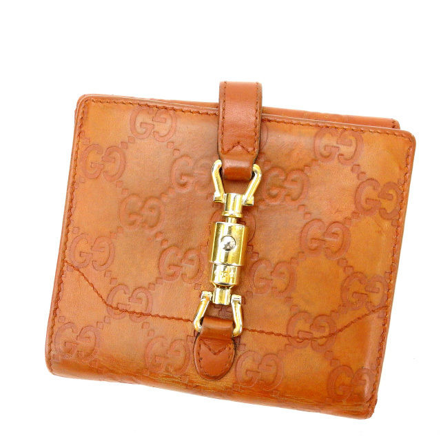 【X'masセール★30%OFF】グッチ GUCCI 二つ折り財布グッチシマ ブラウン レディース 中古