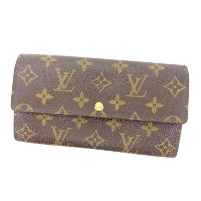 【BIGお買い物ラリー★30%OFFセール中】ルイ・ヴィトン LOUIS VUITTON 長財布モノグラム /ポシェットポルトモネクレディ ブラウン レディース 中古