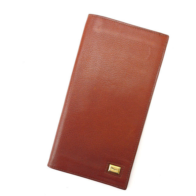 【BIGお買い物ラリー★30%OFFセール中】サルヴァトーレフェラガモ Salvatore Ferragamo 札入れ ブラウン レディース 中古