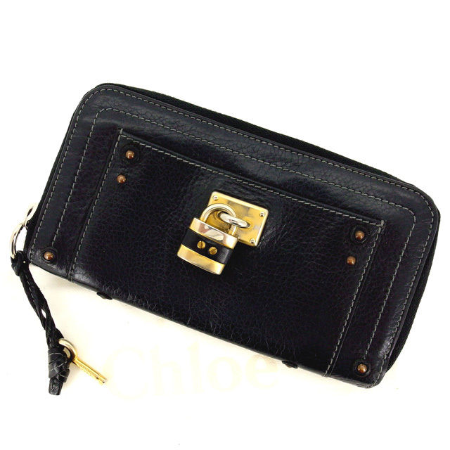 【BIGお買い物ラリー★30%OFFセール中】クロエ Chloe 長財布バティントン ブラック レディース 中古