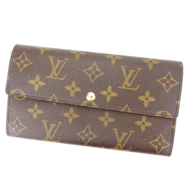 【BIGお買い物ラリー★30%OFFセール中】ルイ・ヴィトン LOUIS VUITTON 長財布モノグラム /ポシェットポルトモネクレディ ブラウン レディース 中古