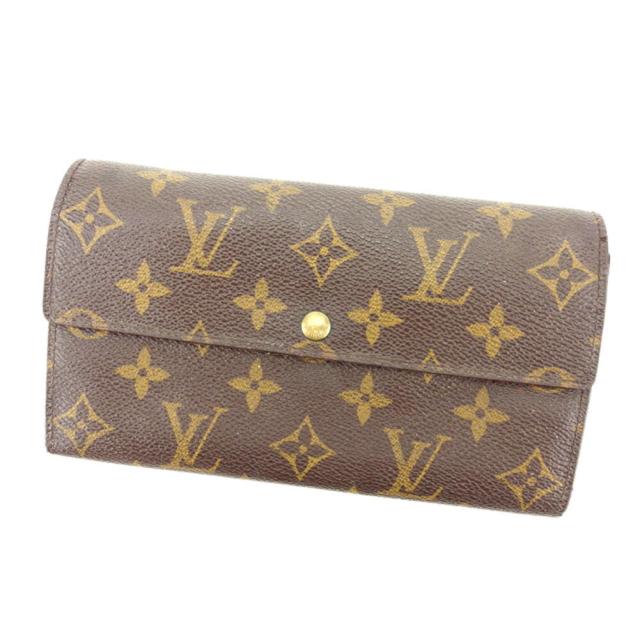 【BIGお買い物ラリー★30%OFFセール中】ルイ・ヴィトン LOUIS VUITTON 長財布モノグラム /ポシェットポルトモネクレディ ブラウン レディース 中古