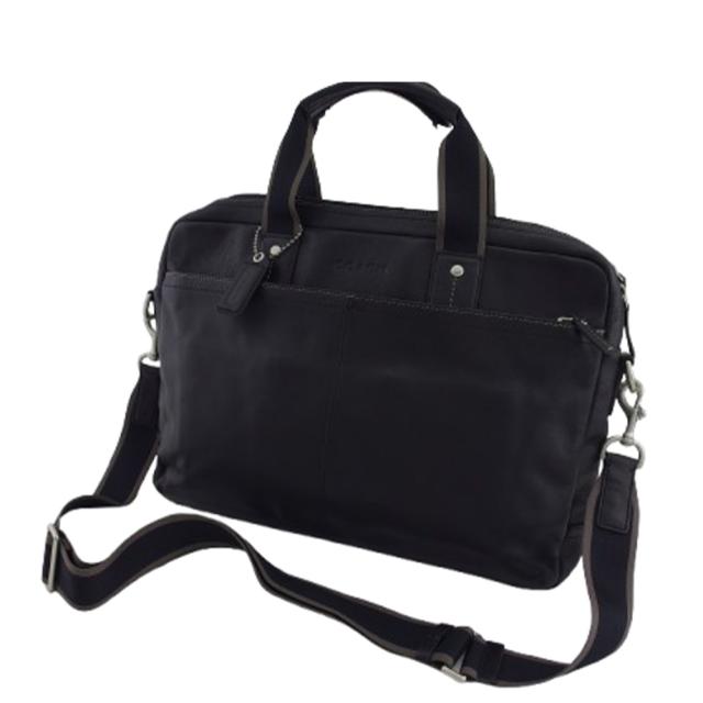【BIGお買い物ラリー★30%OFFセール中】コーチ COACH ビジネスバッグ SV/BK ブラック レディース 中古