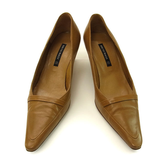 【BIGお買い物ラリー★30%OFFセール中】ブルーノマリ Bruno Magli パンプス /♯34・1/2 ポインテッドトゥ ライトブラウン レディース 中古