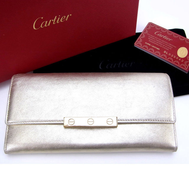 【X'masセール★30%OFF】カルティエ CARTIER 長財布 /ラブシリーズ ゴールド レディース 中古