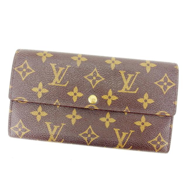 【BIGお買い物ラリー★30%OFFセール中】ルイ・ヴィトン LOUIS VUITTON 長財布モノグラム /ポシェットポルトモネクレディ ブラウン レディース 中古