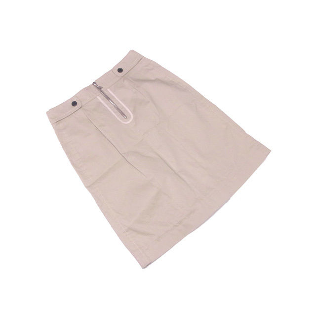 【BIGお買い物ラリー★30%OFFセール中】ルイ・ヴィトン LOUIS VUITTON スカートセンターZIP ♯38サイズ ベージュ×ブラック レディース 中古