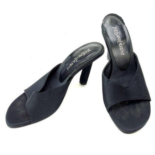 【BIGお買い物ラリー★30%OFFセール中】イヴ・サンローラン YVES SAINT LAURENT サンダル ブラック レディース 中古