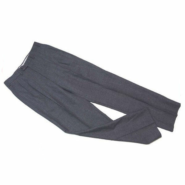 【BIGお買い物ラリー★30%OFFセール中】パンツセンタープレス ♯46サイズ ウエストタック入り グレー×ブラック レディース 中古