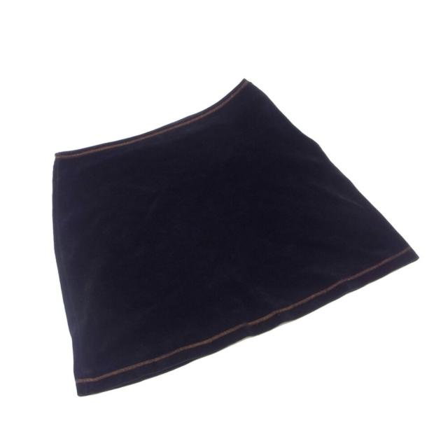 【BIGお買い物ラリー★30%OFFセール中】フェンディ FENDI スカートベロア ♯44サイズ ブラック ブラウン レディース 中古