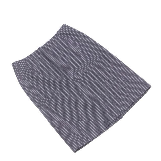 【BIGお買い物ラリー★30%OFFセール中】プラダ PRADA スカートストライプ ♯38サイズ グレー 灰色 ブラック系 レディース 中古