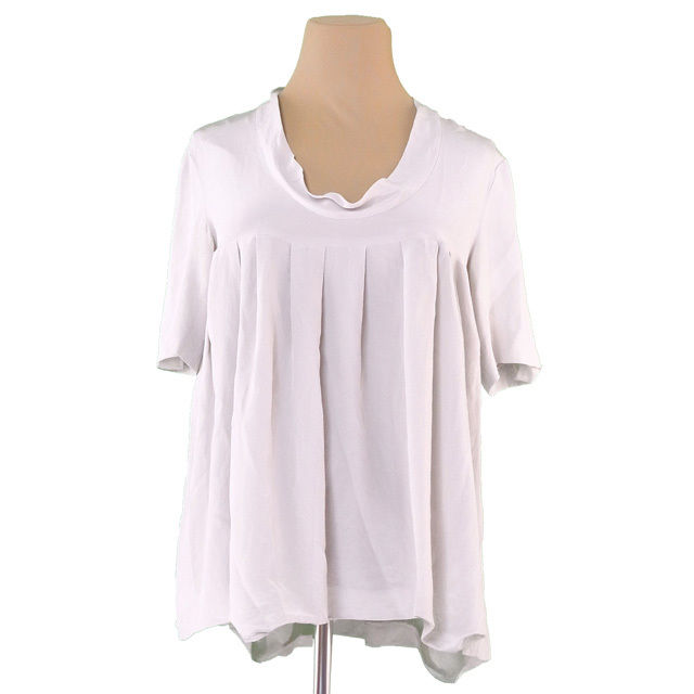 【BIGお買い物ラリー★30%OFFセール中】ミュウミュウ MIUMIU カットソータック入り ♯40サイズ グレー レディース 中古