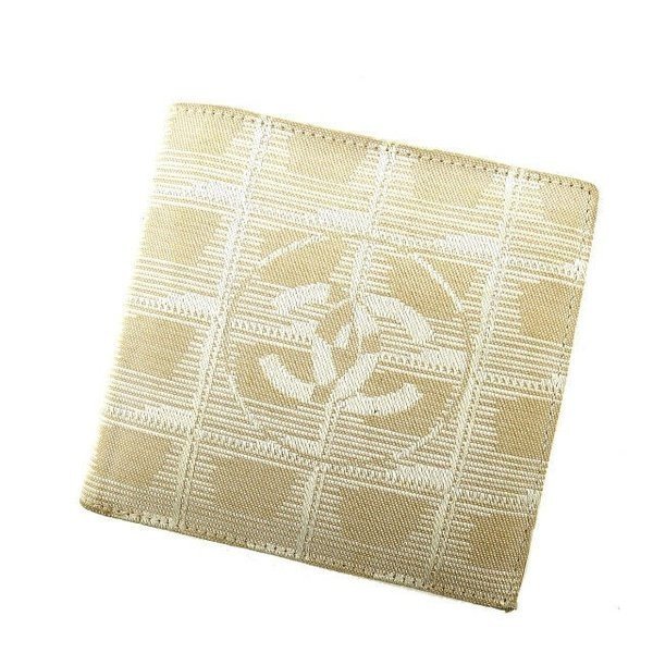 【BIGお買い物ラリー★30%OFFセール中】シャネル CHANEL 二つ折り財布ニューとラベルライン ベージュ レディース 中古