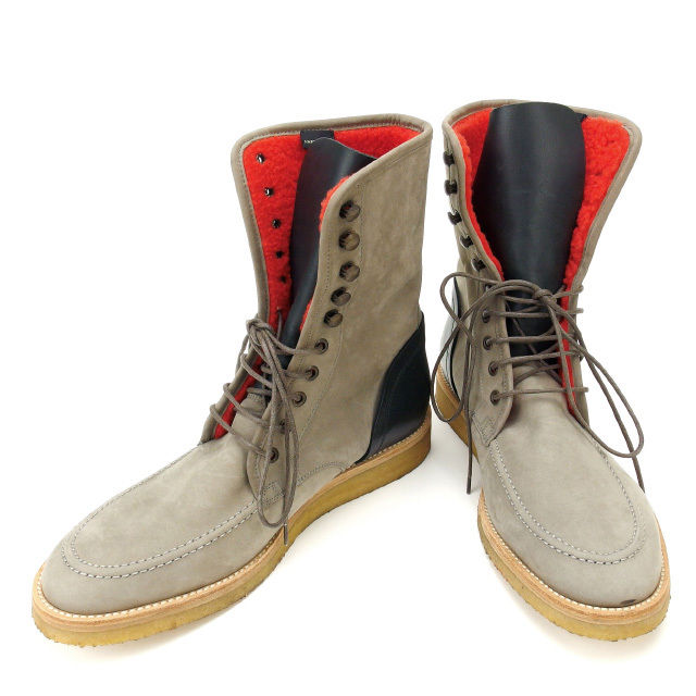 【X'masセール★30%OFF】マークジェイコブス MARC JACOBS ブーツ グレー×オレンジ レディース 中古