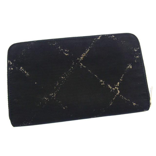 【X'masセール★30%OFF】シャネル CHANEL 長財布ロゴ /旧トラベルライン ブラック系 レディース 中古