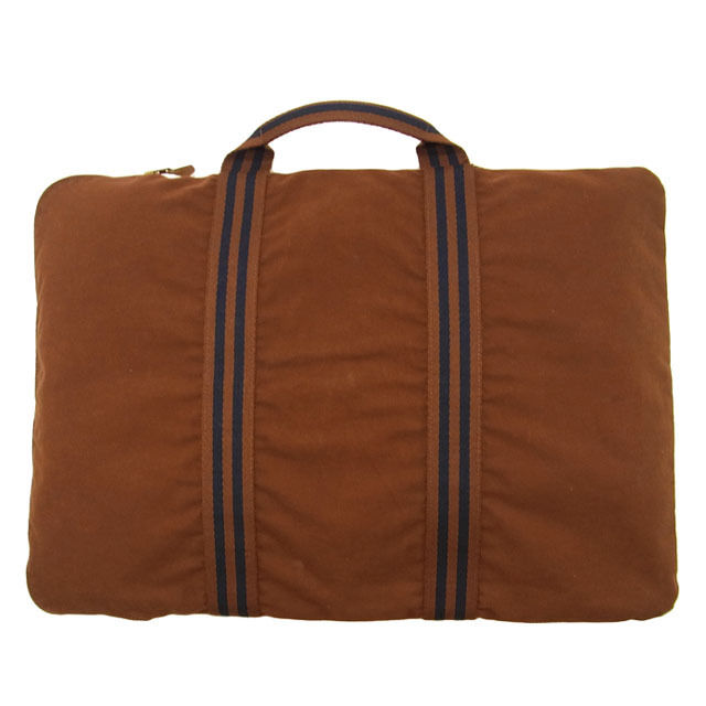 【X'masセール★30%OFF】エルメス HERMES ビジネスバッグフールトゥ フールトゥポルトドキュマン ブラウン×ネイビー レディース 中古