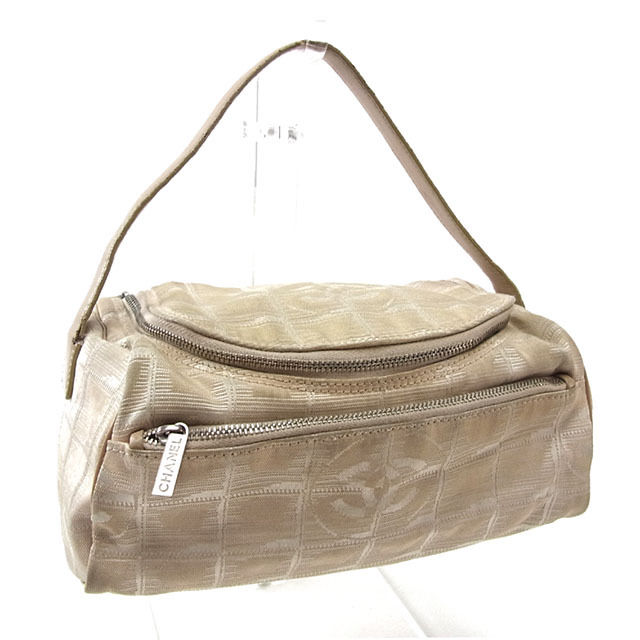 【X'masセール★30%OFF】シャネル CHANEL ハンドバッグニュートラベルライン ベージュ系×シルバー レディース 中古