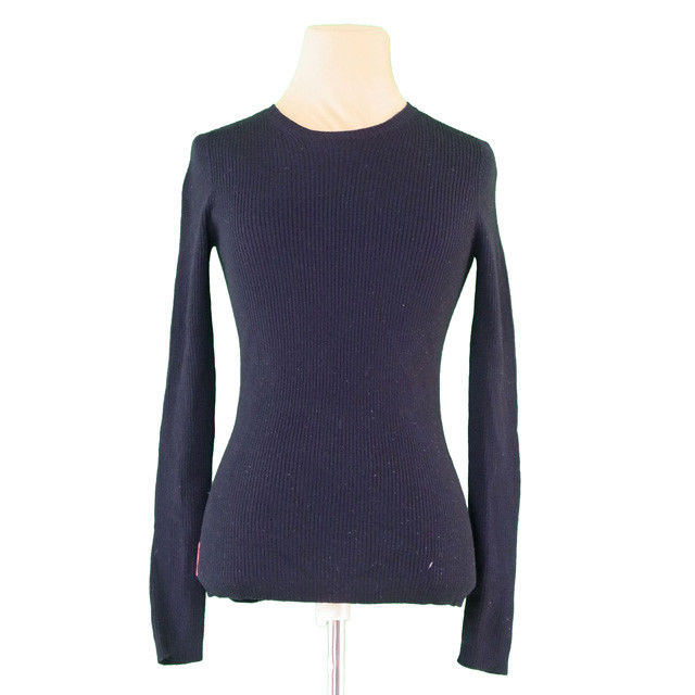 【X'masセール★30%OFF】プラダ PRADA ニットリブ ♯42サイズ スポーツライン ブラック系 レディース 中古