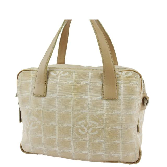 【BIGお買い物ラリー★30%OFFセール中】シャネル CHANEL ハンドバッグニュートラベルライン オールドシャネル ベージュ シルバー レディース 中古