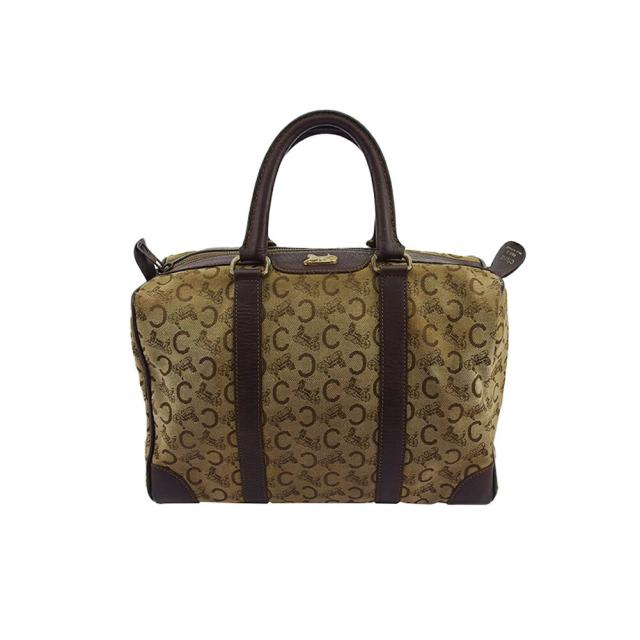 【BIGお買い物ラリー★30%OFFセール中】セリーヌ CELINE ハンドバッグCマカダム オールドセリーヌ ベージュ ブラウン ゴールド レディース 中古