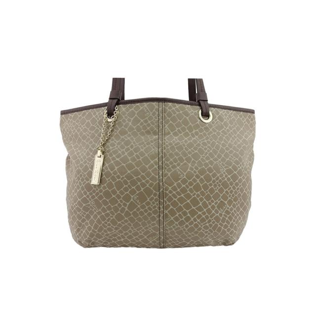 【BIGお買い物ラリー★30%OFFセール中】ニナリッチ NINA RICCI トートバッグヌーボー ロゴプレートチャーム付き ベージュ ブラウン ゴールド レディース 中古