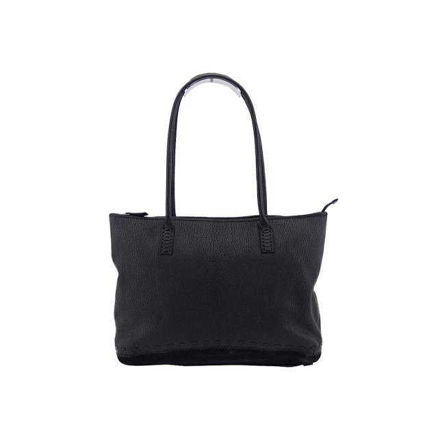 【BIGお買い物ラリー★30%OFFセール中】サルヴァトーレフェラガモ Salvatore Ferragamo トートバッグステッチ ブラック シルバー レディース 中古